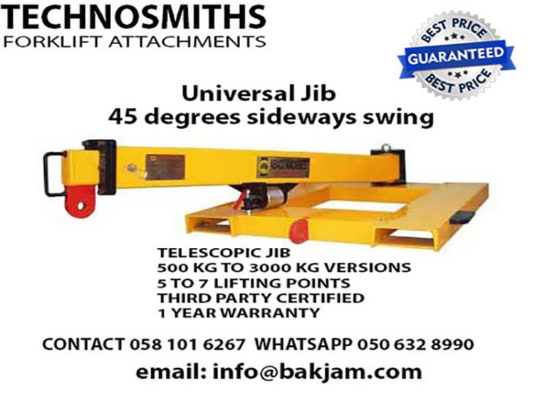 TELESCOPIC SWIVEL FORKLIFT JIB 45 DEGREE SWING JIBS