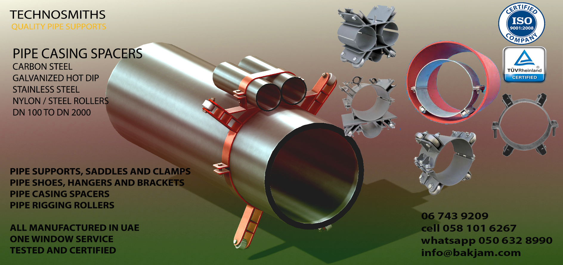 PIPE CASING SPACERS, EXCELLENT QUALITY, LOW PRICES
