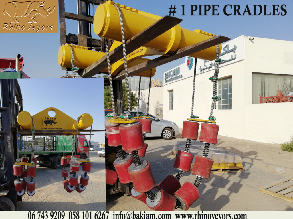 PIPE CRADLES DUBAI RIGGING PIPE LAYING ROLLING