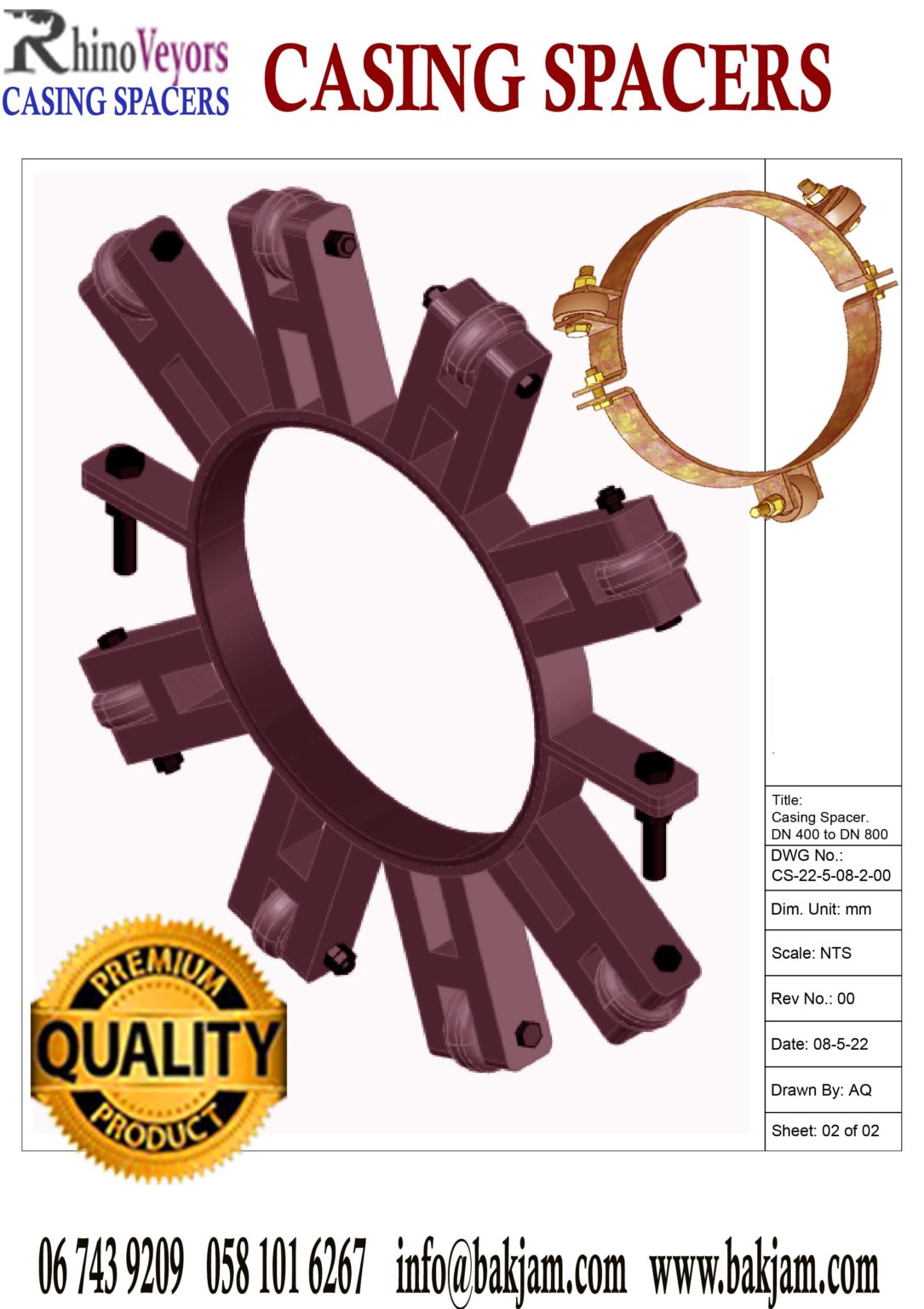 CASING SPACERS CARRIER PIPE QUALITY CASING SPACERS