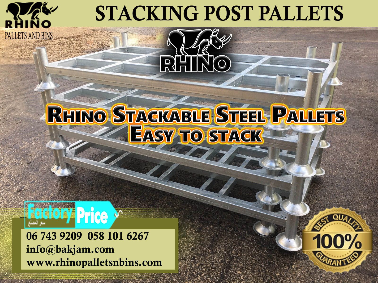 STEEL PALLETS MANUFACTURER SUPPLIER RHINO BRAND